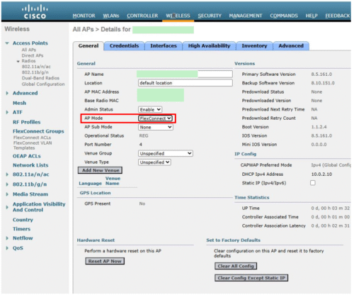 【Cisco】CCNP学習 WLC+APの検証環境構築_06_WLC構築02_設定画面について | おもちエンジニアのブログ